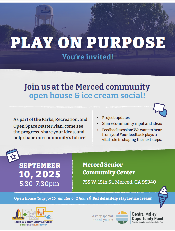 Parks, Recreation & Open Space Master Plan Community Open House Invitation