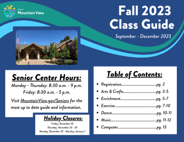 Senior Center Fall Class Guide