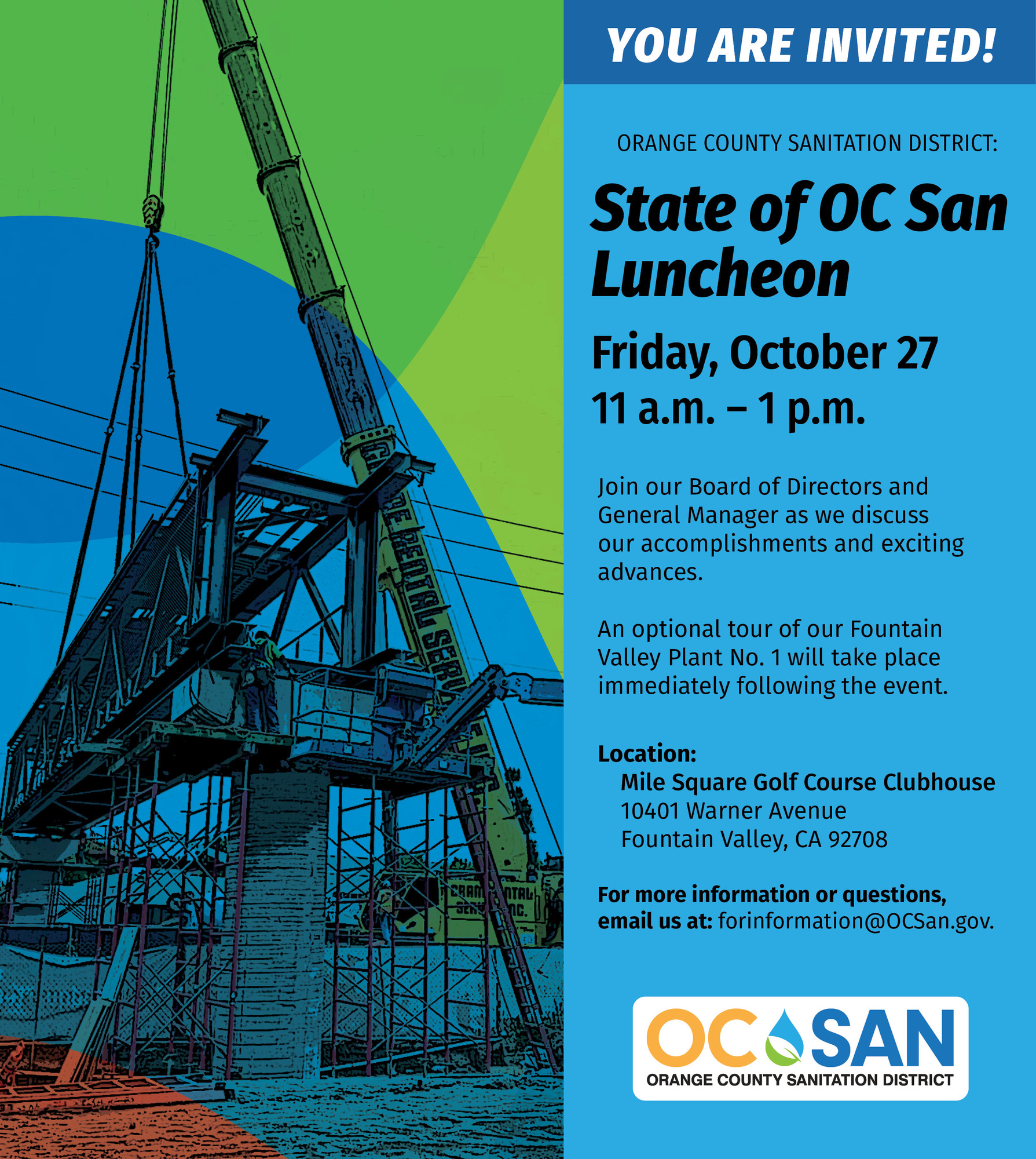 You're invited to the State of OC San Luncheon. Register Today!