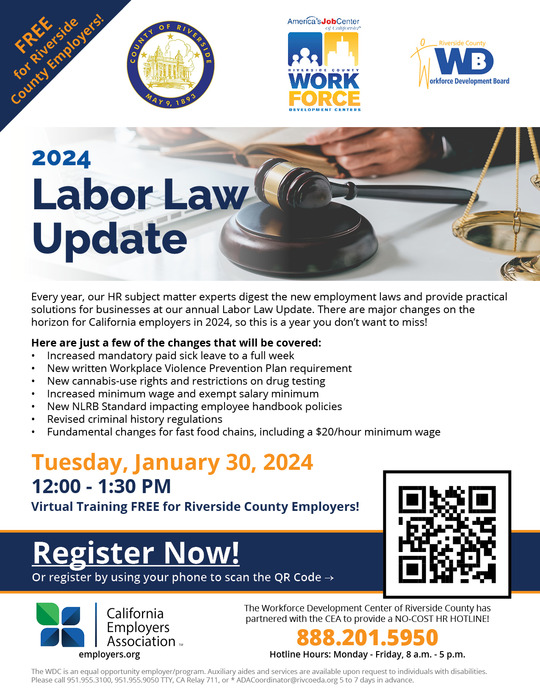 Next Week! Labor Law Update!