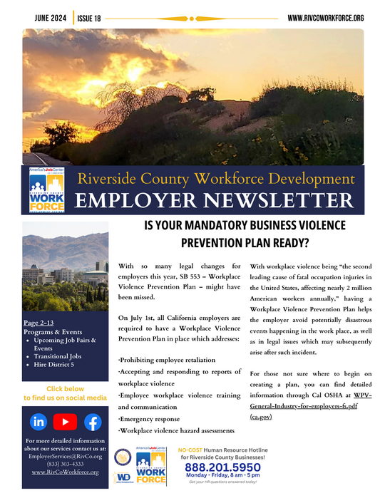 June 2024 Riverside County Workforce Development Newsletter