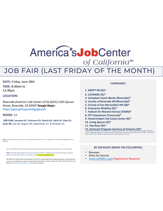 June 2024 Riverside County Workforce Development Newsletter