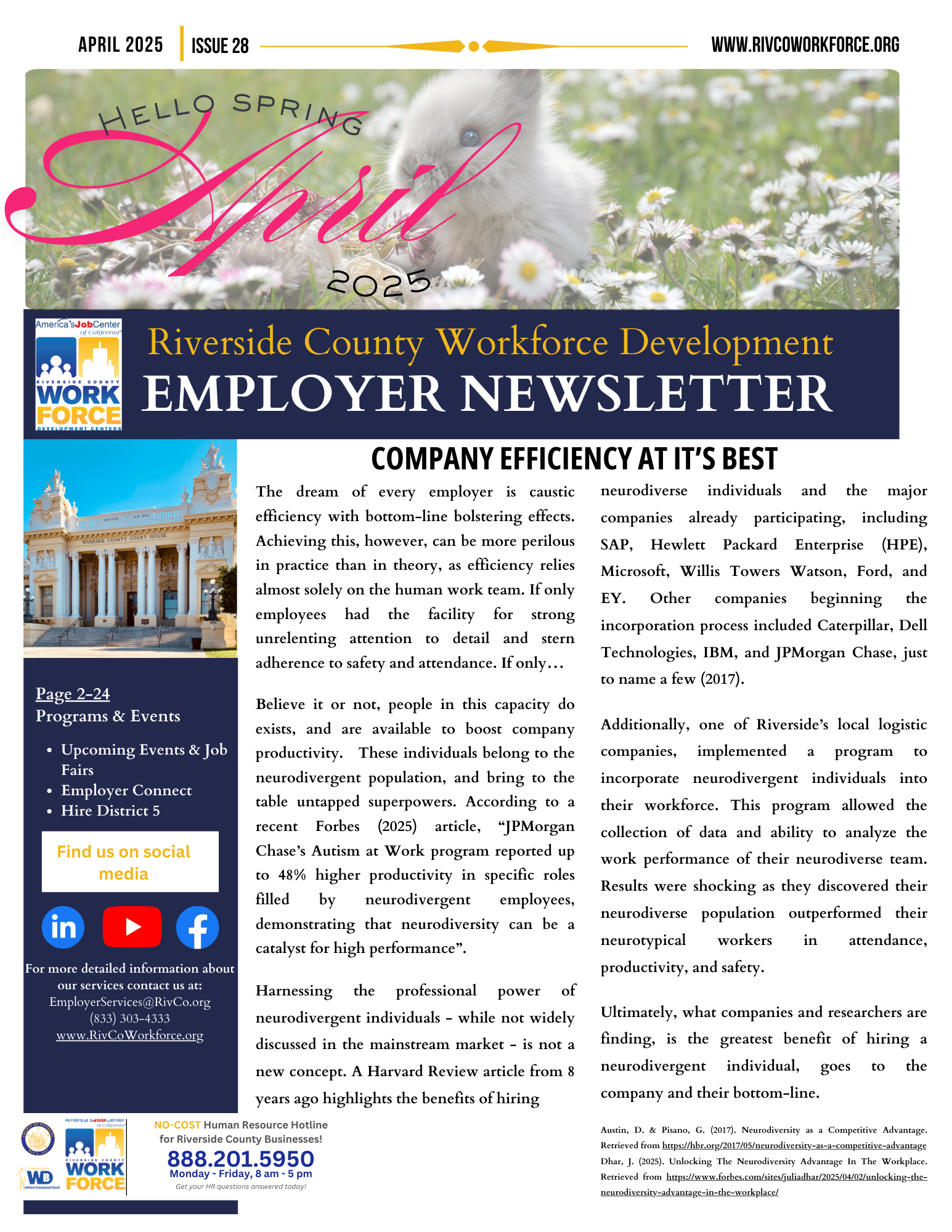 Riverside County Workforce Development April Newsletter