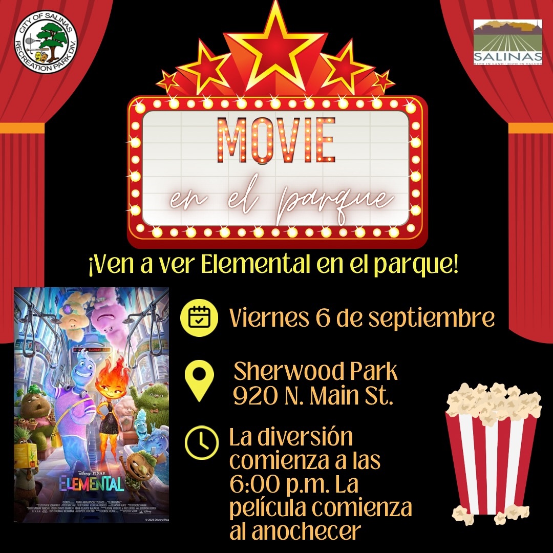 Tomorrow is Movie in the Park / Mañana es Película en el Parque