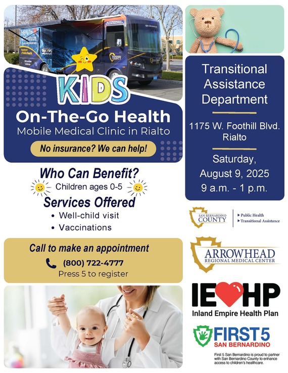 Mobile Medical Pop-up for Kids Coming to Rialto August 9