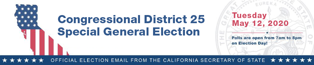 Official Congressional District 25 Special Election Information