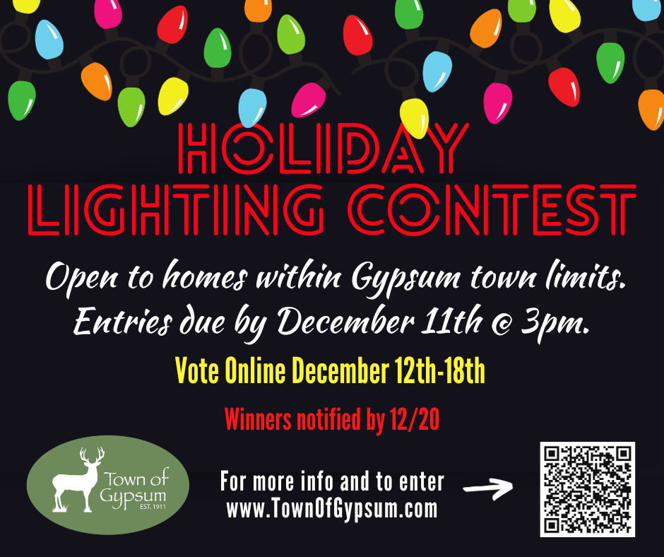 REMINDER: 2023 Gypsum Holiday Lighting Contest