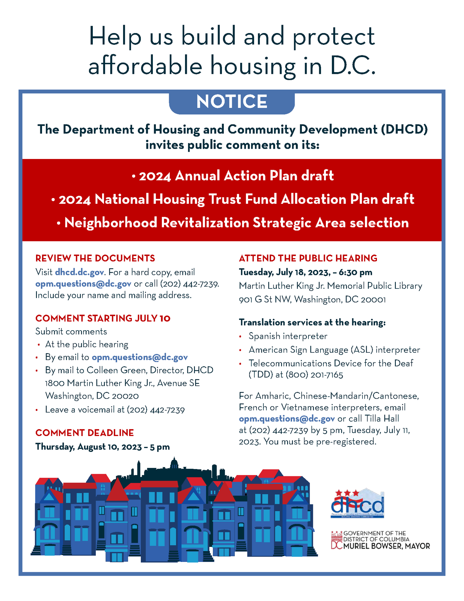 Public Hearing: July 18th - 2024 Annual Action Plan Draft