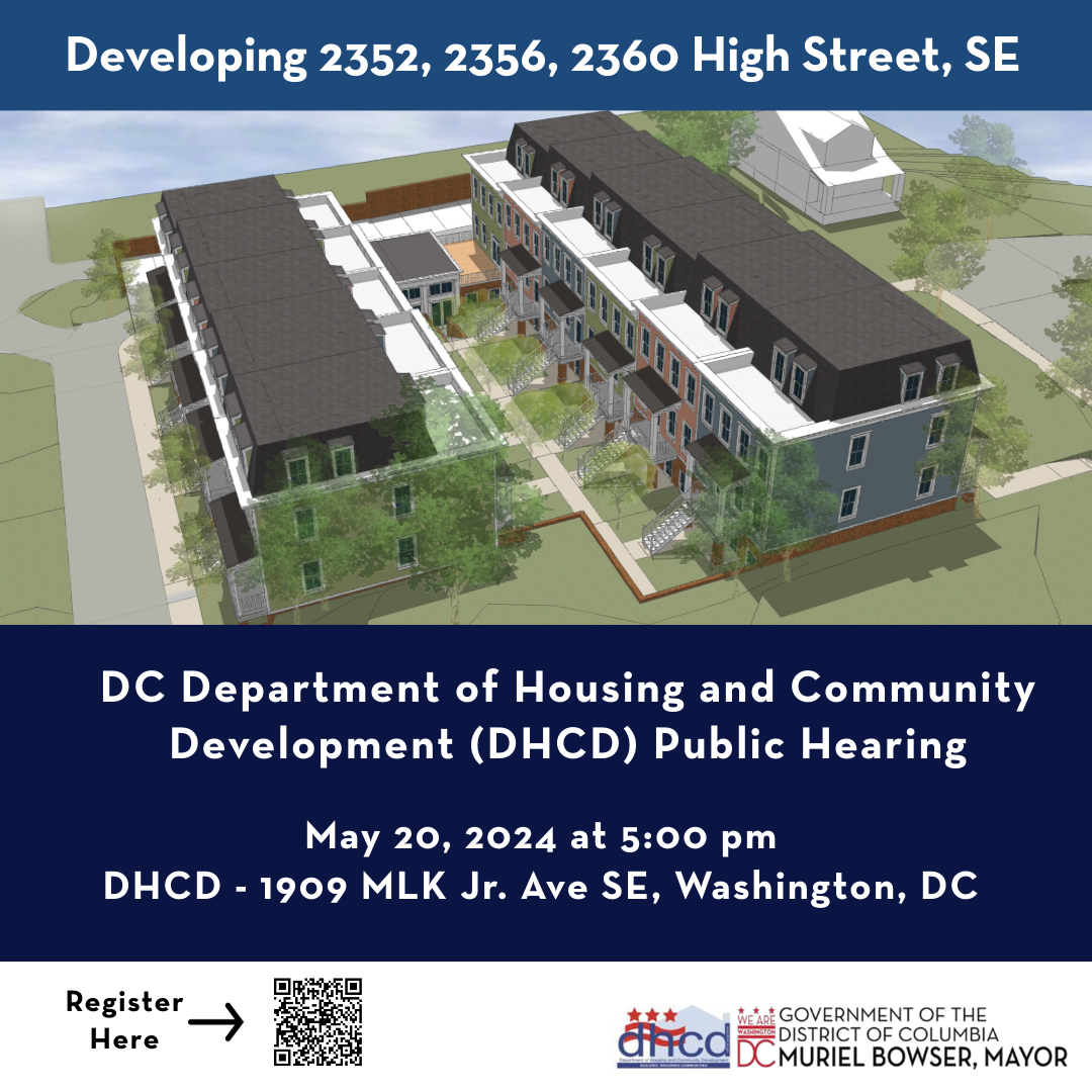 DHCD: Public Hearing -- Developing 2352, 2356, 2360 High Street, SE ...