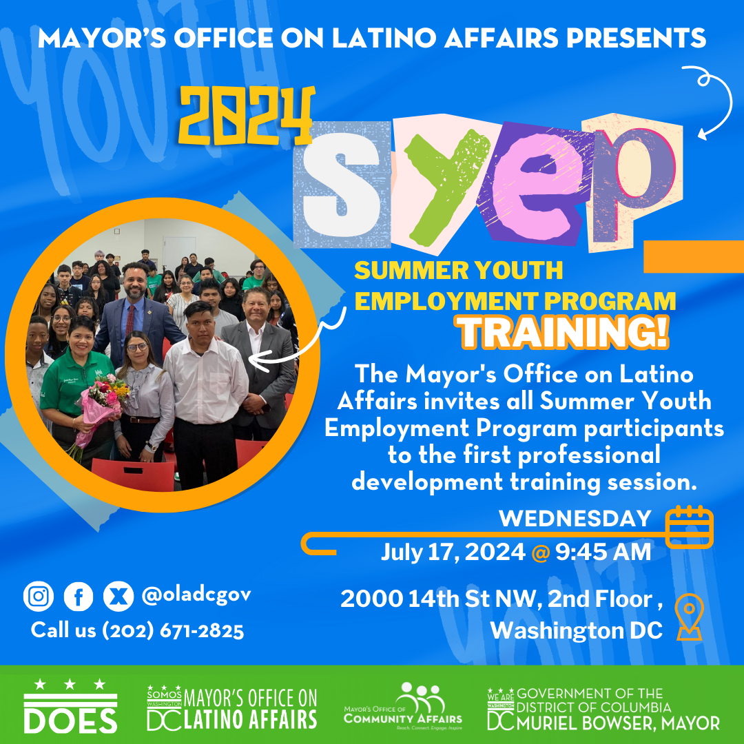 SYEP ENTRENAMIENTO: MIERCOLES JULIO 17, 2024 - 9:45 AM