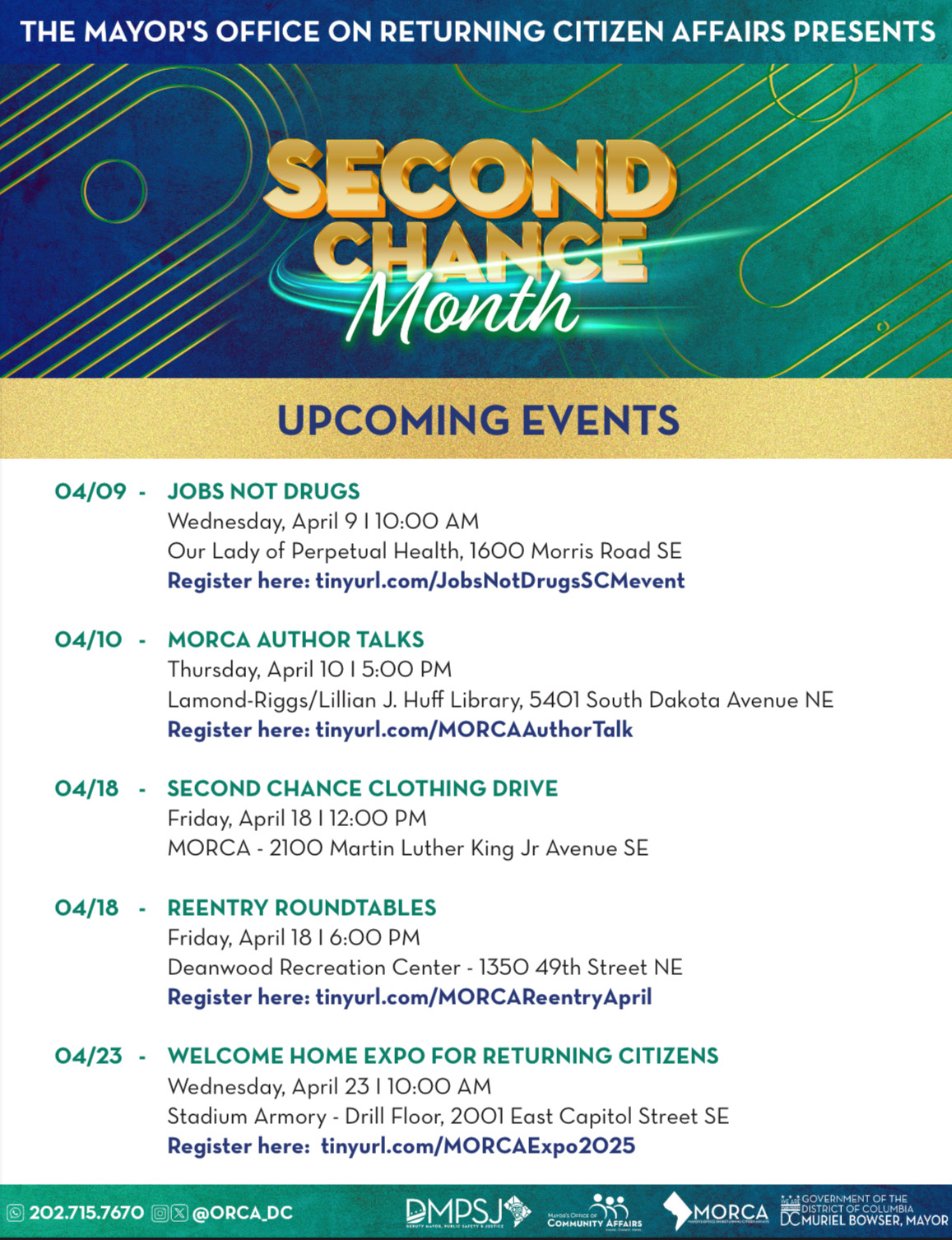 Join Us for Second Chance Month Events!