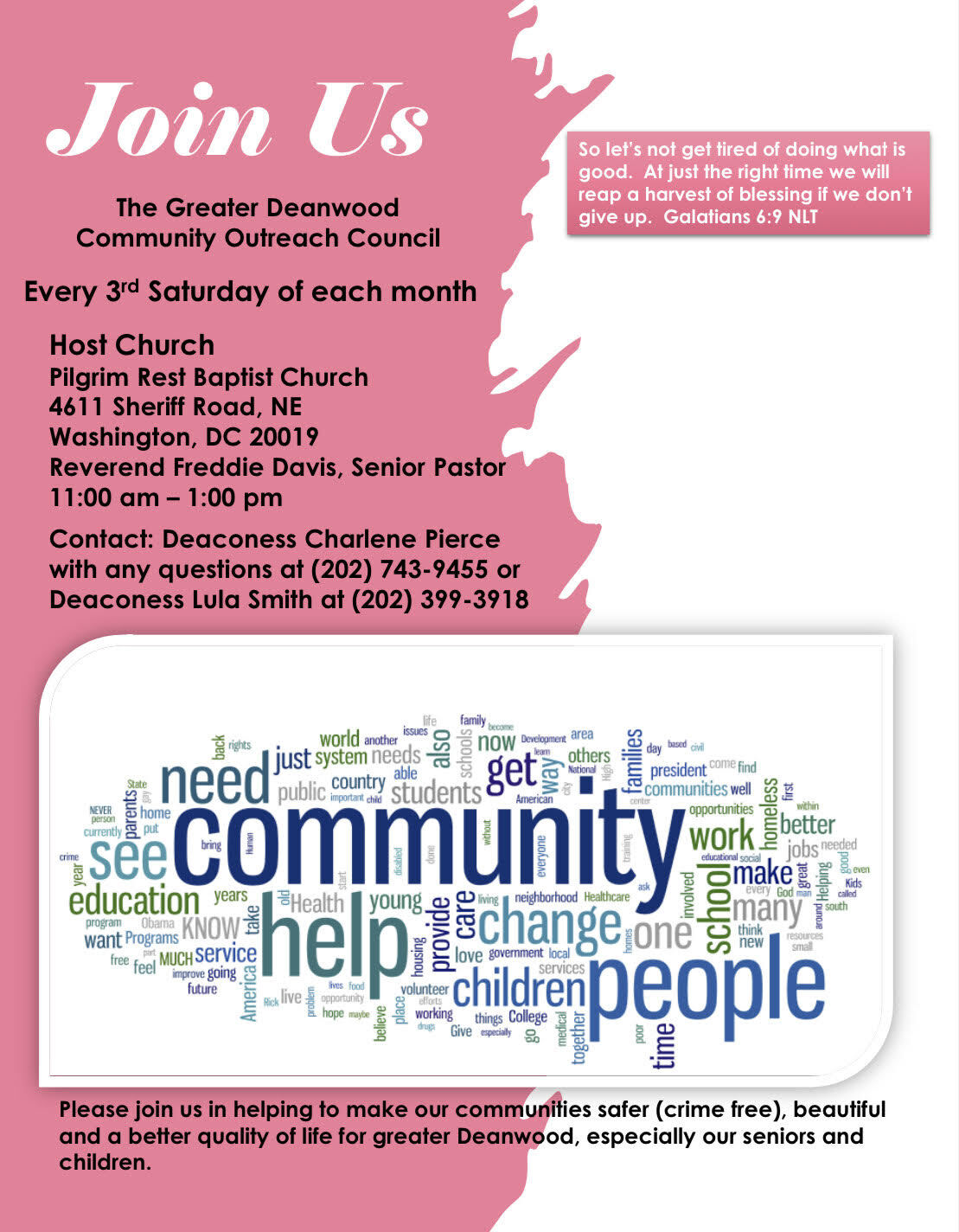 Greater Deanwood Community Outreach Council Meeting this Saturday!