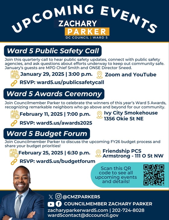 ANC 5E COW Meeting 2/4 at 7pm, Upcoming community wide events ...