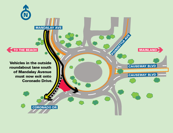 Traffic Pattern to Change at Clearwater Beach Roundabout