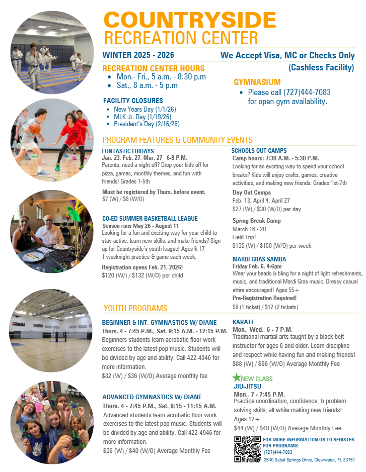 View Countryside Recreation Center's Winter 25-26 Newsletter