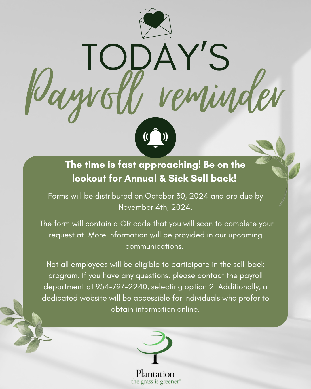 Annual & Sick Leave Sell Back