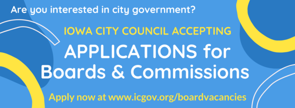 Apply now for a seat on an Iowa City board or commission