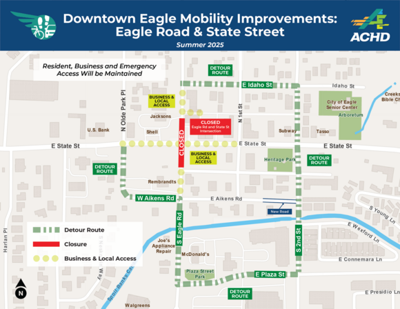 TRAFFIC ADVISORY: Eagle and State Intersection Closure