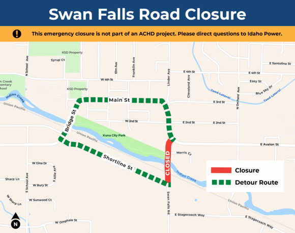 TRAFFIC ADVISORY: Swan Falls Road
