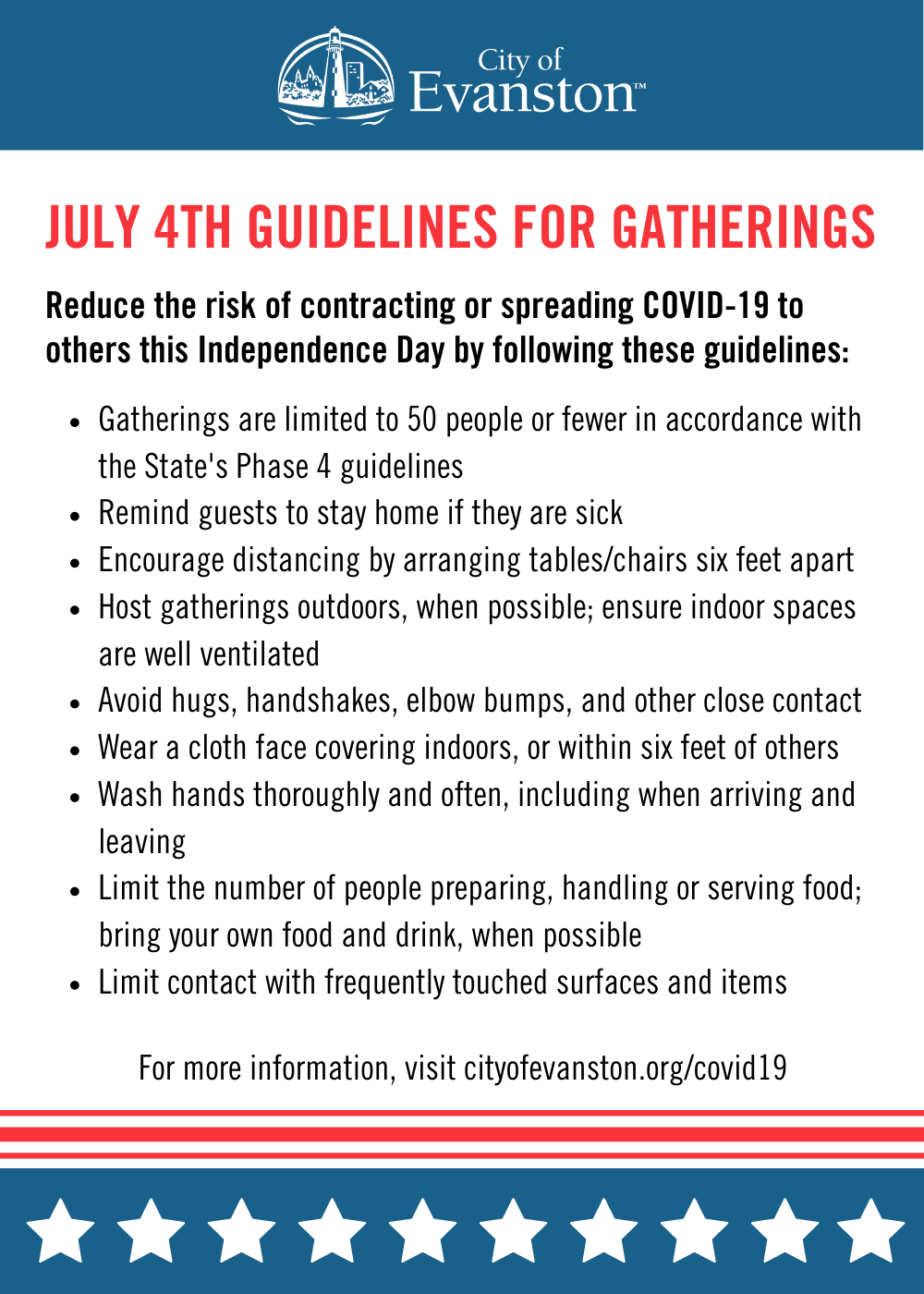 Press Release: City of Evanston Shares July 4th Public Health Reminders