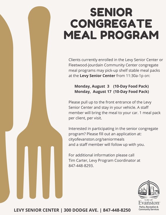 Levy News: Science with Seniors, Congregate Meal Program, and More!