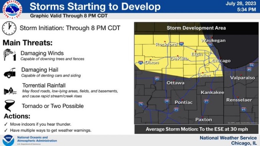 Press Release: Hazardous Weather Outlook Issued for This Evening, July 28