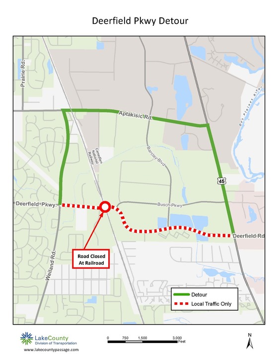 Deerfield Parkway in Buffalo Grove to Close at Canadian National ...