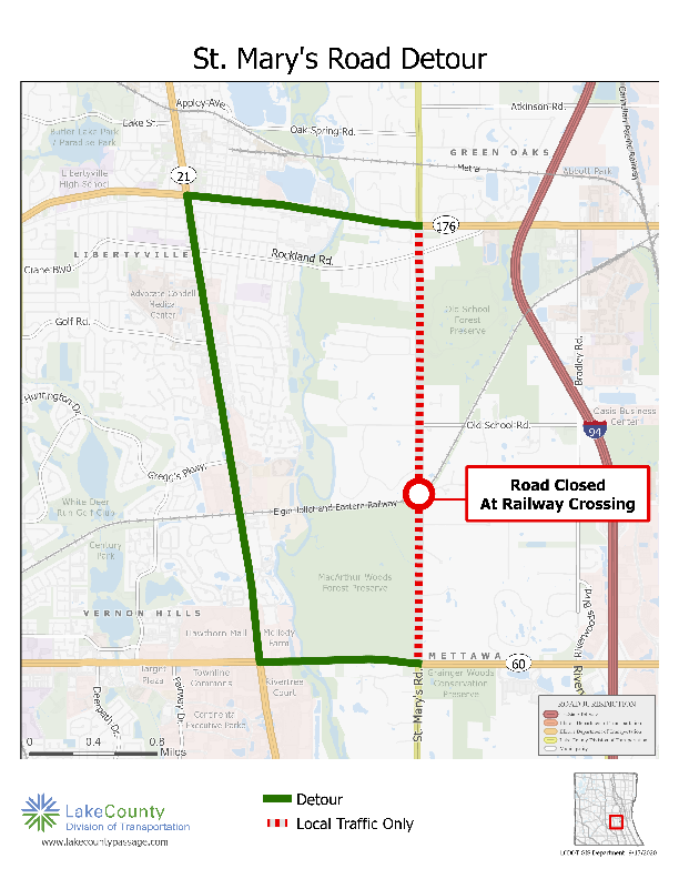 St. Mary’s Road to Close for Repairs to Existing Railroad Crossing