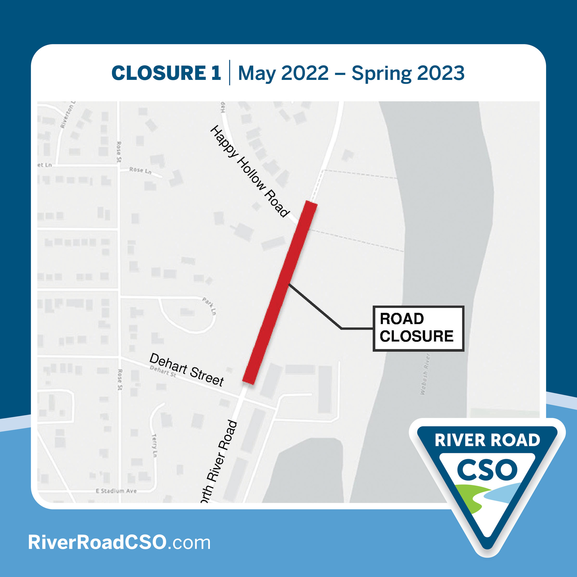 Closure of North River Road and Happy Hollow Road Intersection