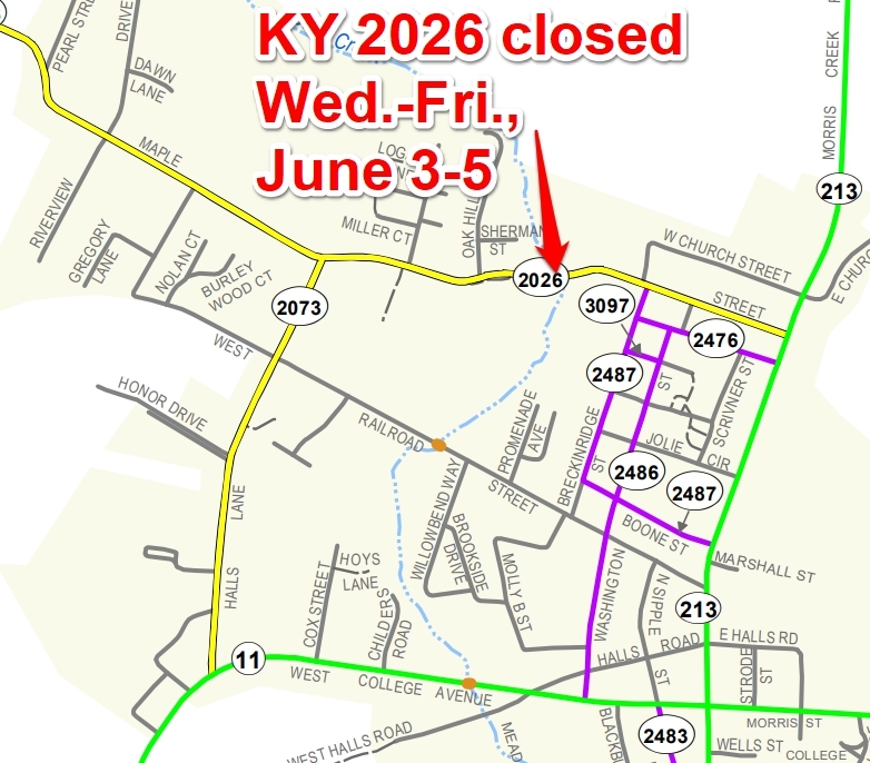 NEWS RELEASE: KY 2026 in Powell County to be closed June 3-5 for ...