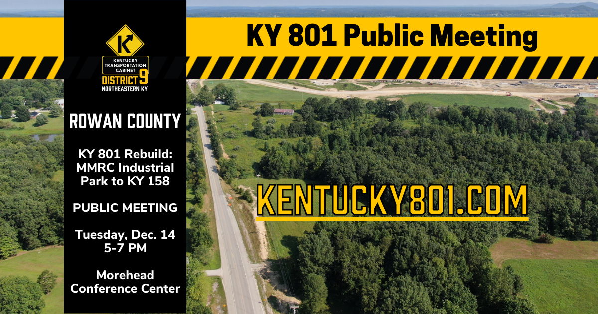 KYTC to Host Public Meeting for KY 801 Improvements in Rowan County