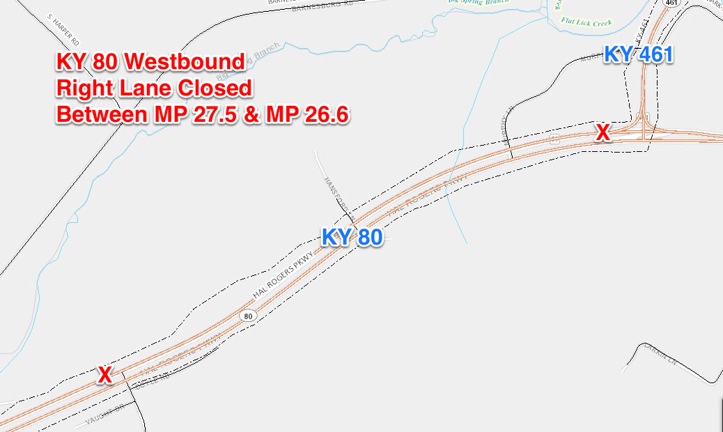 Lane Closure on KY 80 in Pulaski County set to Begin Tuesday, March 15