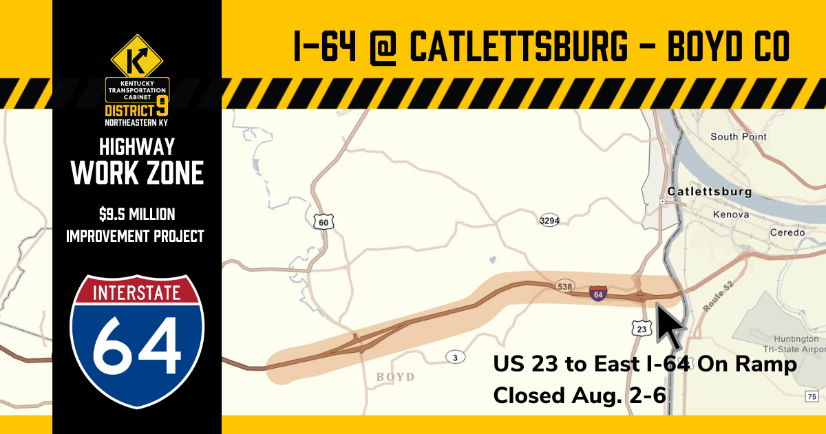 US 23 to East I-64 Traffic in Boyd County Must Seek Alternate Routes ...