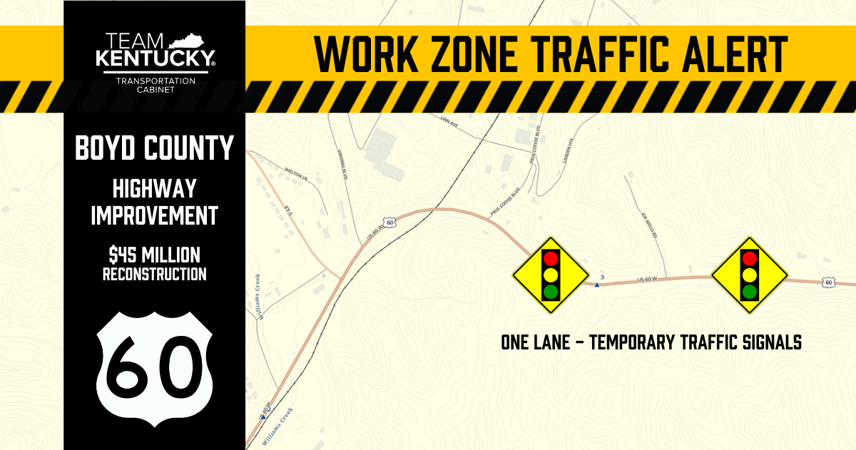 Traffic Advisory: One-Lane Traffic with Temporary Signals on US 60 in ...
