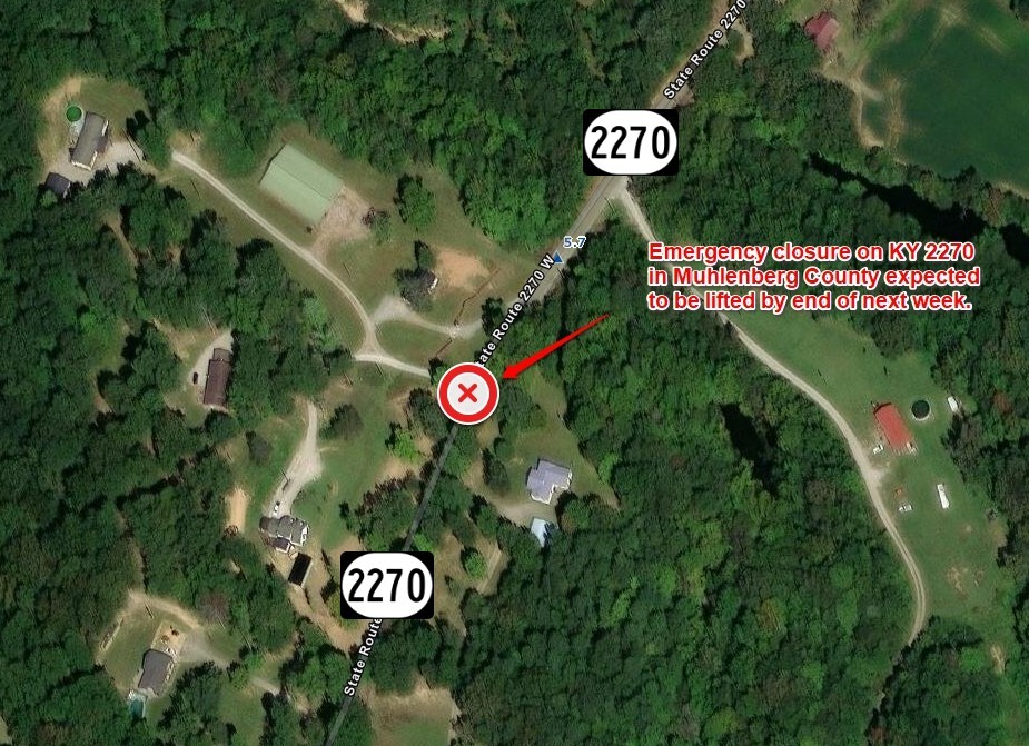 KYTC Plans to Reopen KY 2270 by End of Next Week