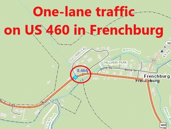 US 460 restricted to one-lane traffic in Frenchburg beginning Monday ...