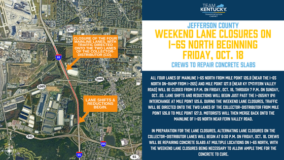 TRAFFIC ADVISORY: Weekend Lane Closures on I-65 North Beginning Friday ...