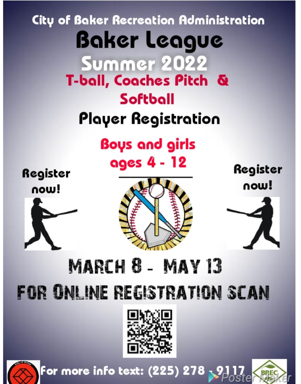 Baker League Summer 2022 for T-Ball, Coaches Pitch & Softball! Click ...