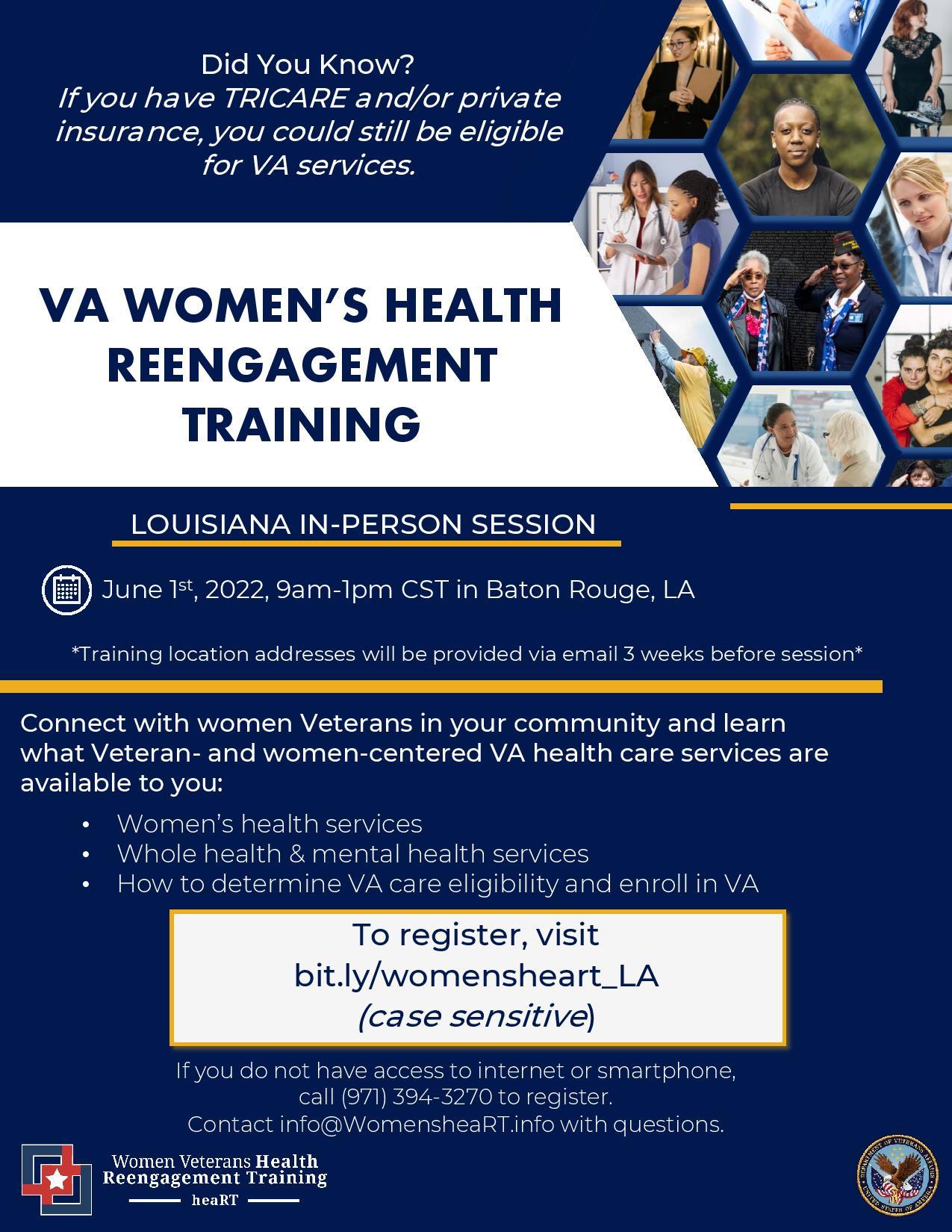 VA Women's Health Reengagement Training June 1st at BRCC! Details Found ...