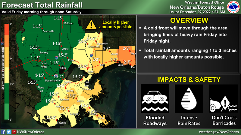 Weather Alert Update 12-29-2022: NWS Forecast - Details Inside