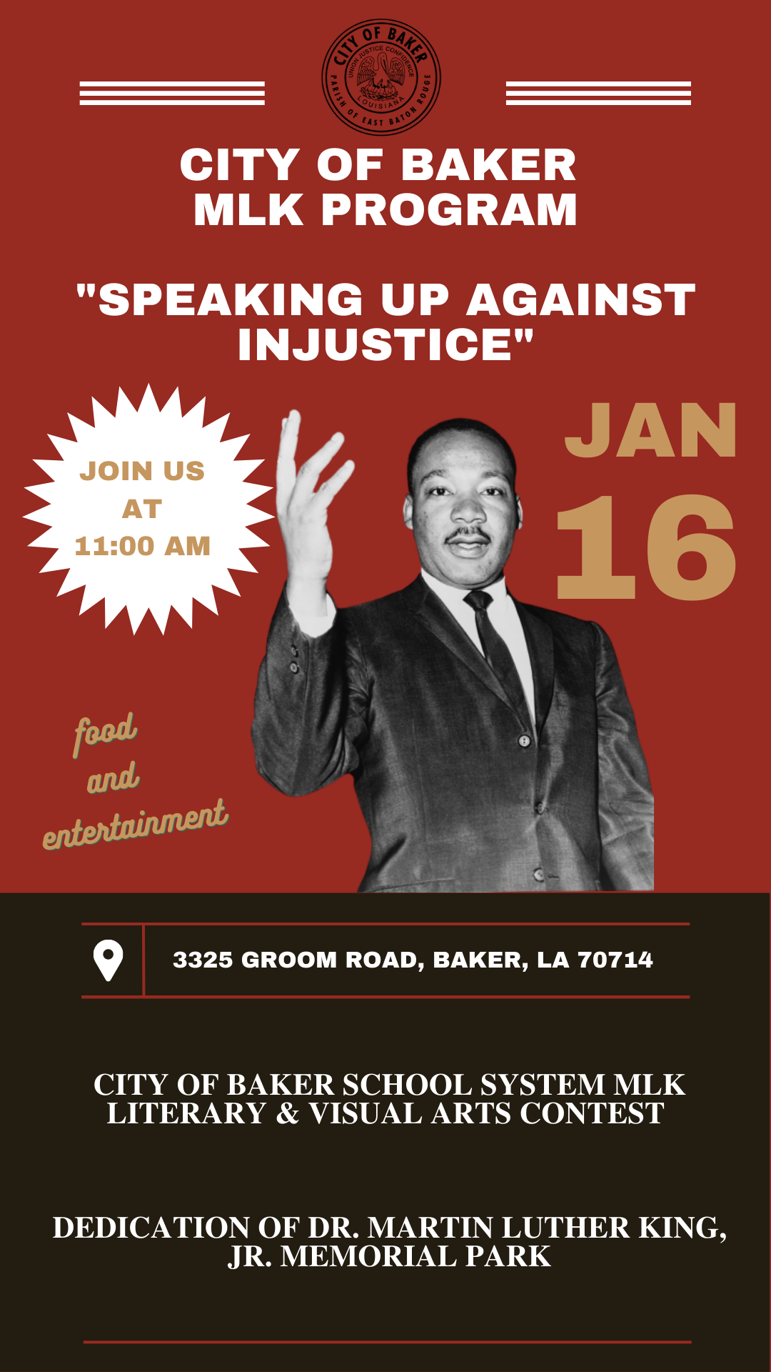 Mark Your Calendar! City of Baker MLK Program - Details Inside!
