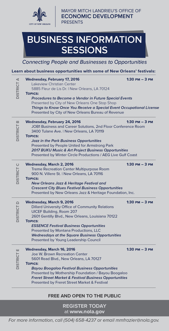 MAYOR LANDRIEU'S OFFICE OF ECONOMIC DEVELOPMENT PRESENTS BUSINESS ...