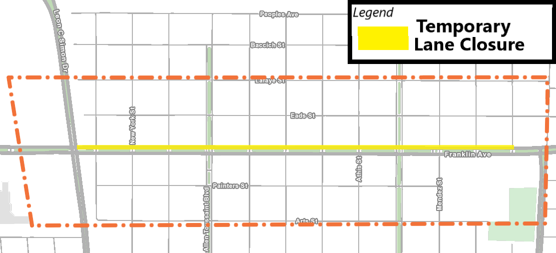 Traffic Advisory: Temporary Lane Closure on Franklin Avenue