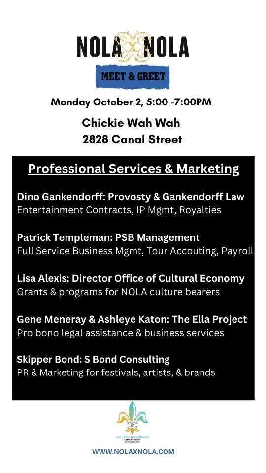 NOLA x NOLA Meet & Greet at Chickie Wah Wah