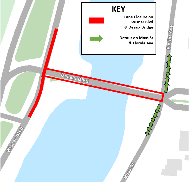 Traffic Advisory: Bridge Closure on DeSaix Boulevard