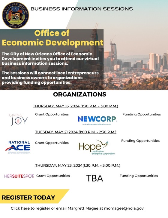 The Office of Economic Development Business Information Sessions