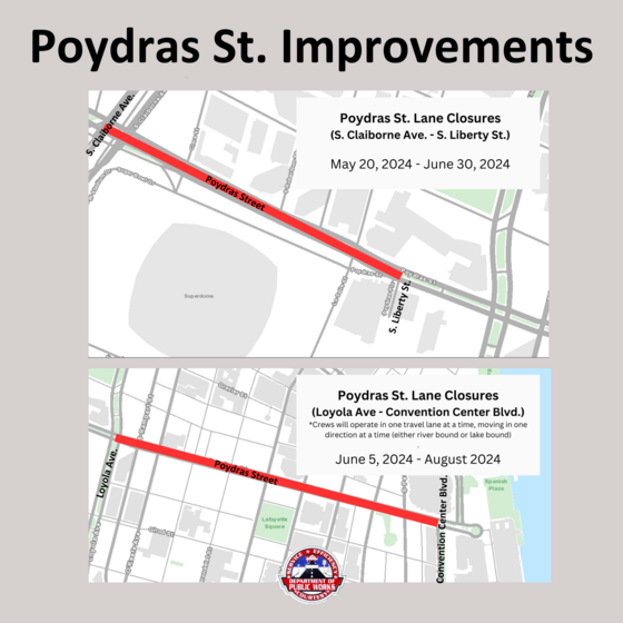 TRAFFIC ADVISORY: Poydras Street Improvements Continue with Additional ...