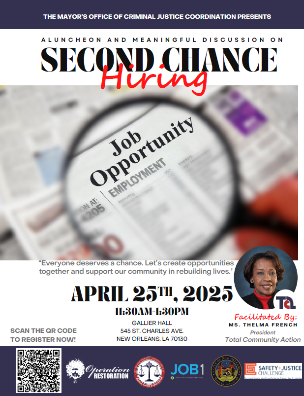 Join us at for a Second Chance Hiring Luncheon this Friday, April 25th!