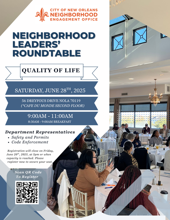 Neighborhood Leaders' Roundtable: Registration NOW OPEN!