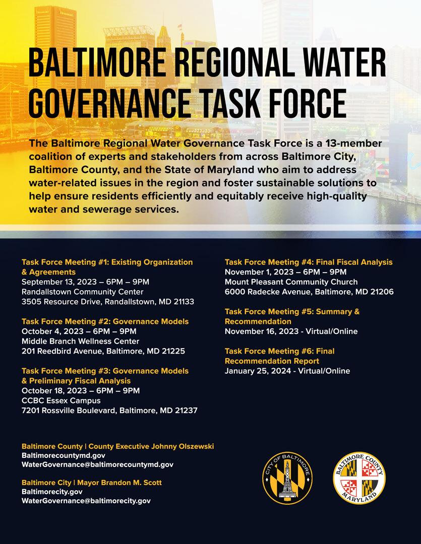 Baltimore Regional Water Governance Task Force Announces Series of ...